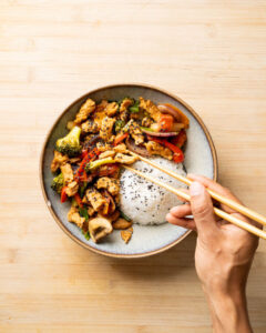 Asiatische Soja Chunks Pfanne - Vegane Wunder